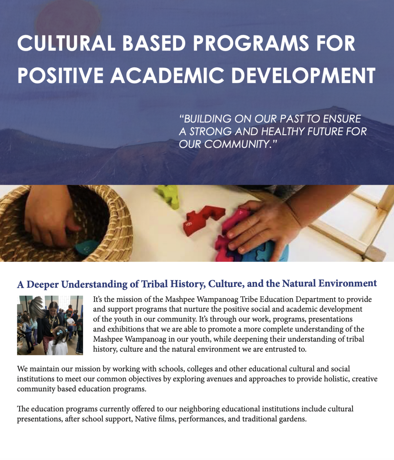 Programs | Mashpee Wampanoag Tribe